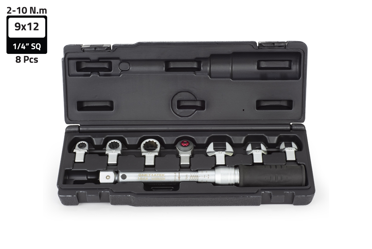 2-10 N.m Tork Anahtarı Seti - 8 Parça Değişken Uçlu Tork Anahtarı